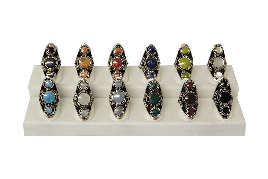 Triple Stone Adjustable Metal Ring – Back To The Gypsy